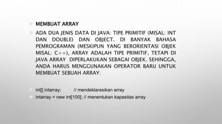 Konsep dan Pemakaian Array | PPTX