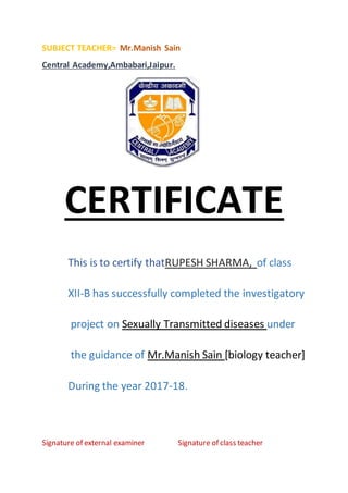 Std -investigoatory project by rupesh | DOCX