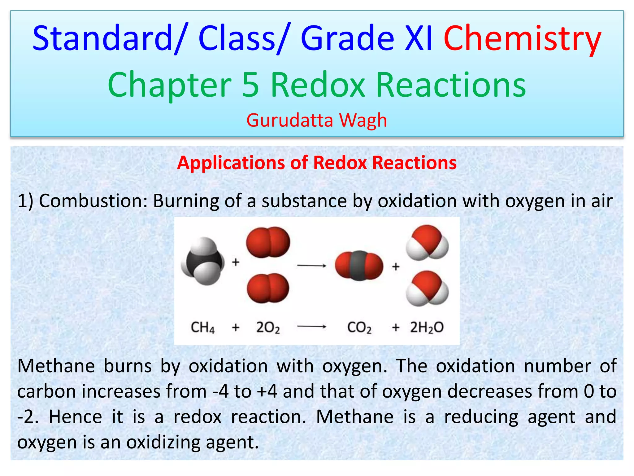 Std XI-Chapter-5-Redox-Reactions-Applications | PPT