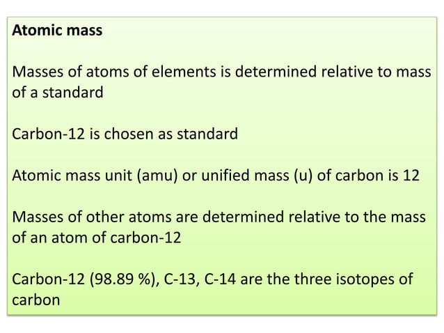 Std XI-Chem-Ch1-Concepts-Isotopes-Atomic-mass-Molecular-mass | PPT