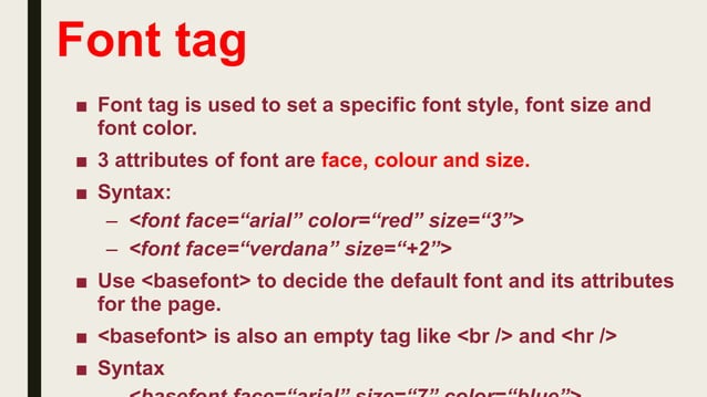 Std 10 Chapter 2 Head and Body Sections in HTML (Part 2- Body section ...