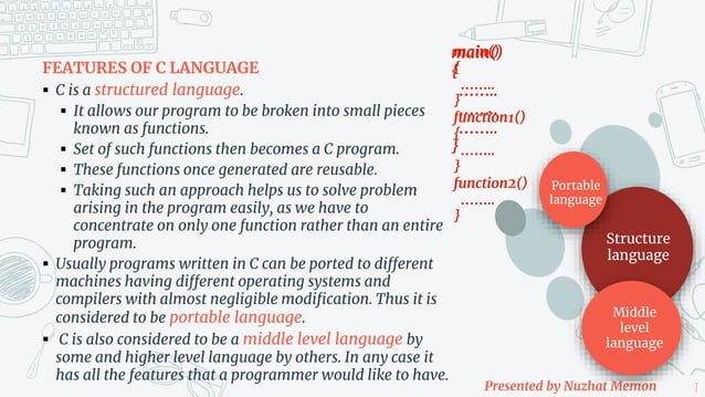 Std 10 computer chapter 10 introduction to c language (part1) | PPTX