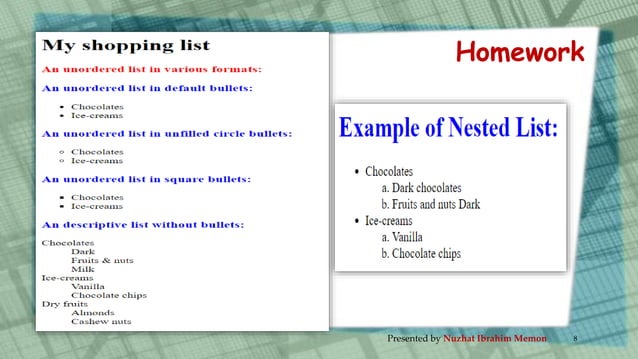Std 10 Computer Chapter 4 List And Table Handling In Htmlpart 1 List 1370