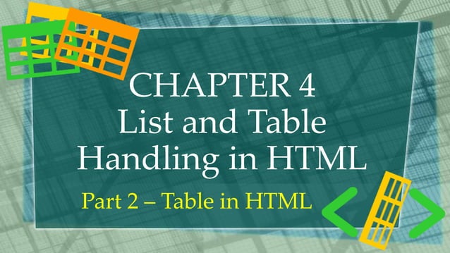 Std 10 Computer Chapter 4 List and Table Handling in HTML (Part 2 Table ...