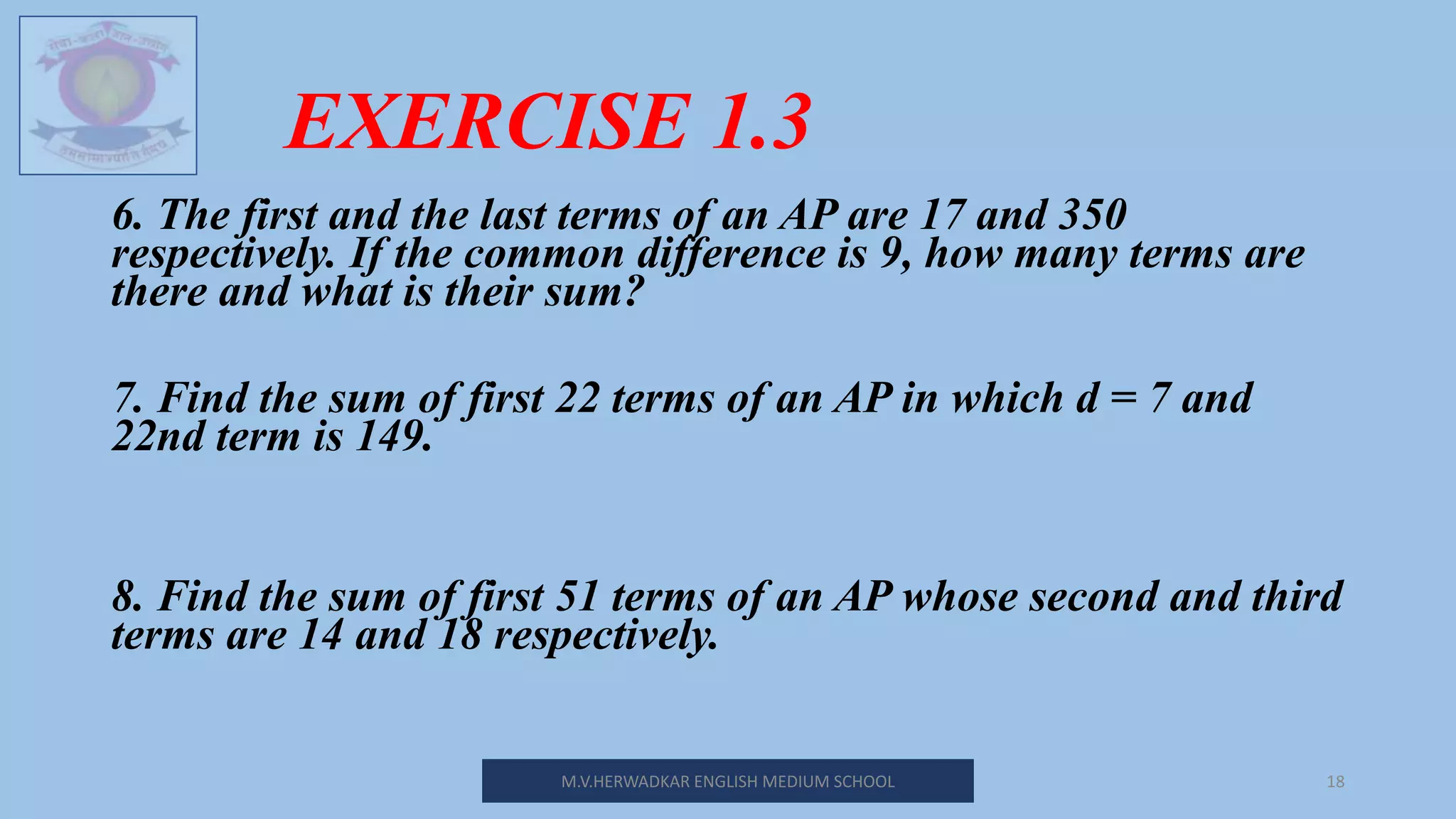 Std 10th Maths Arithemetic Progression.pptx