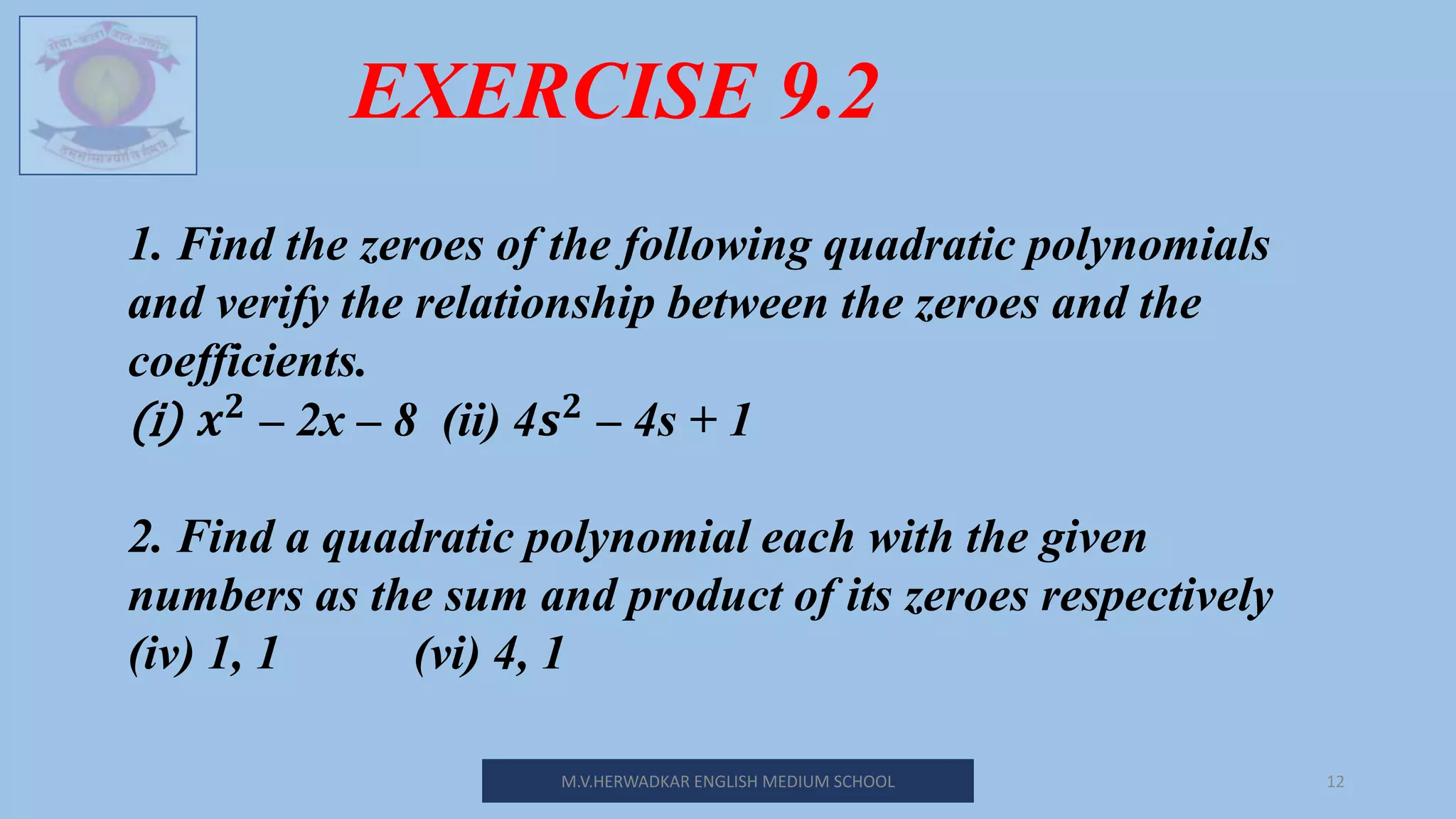 Std 10th Maths Polynomials .pptx