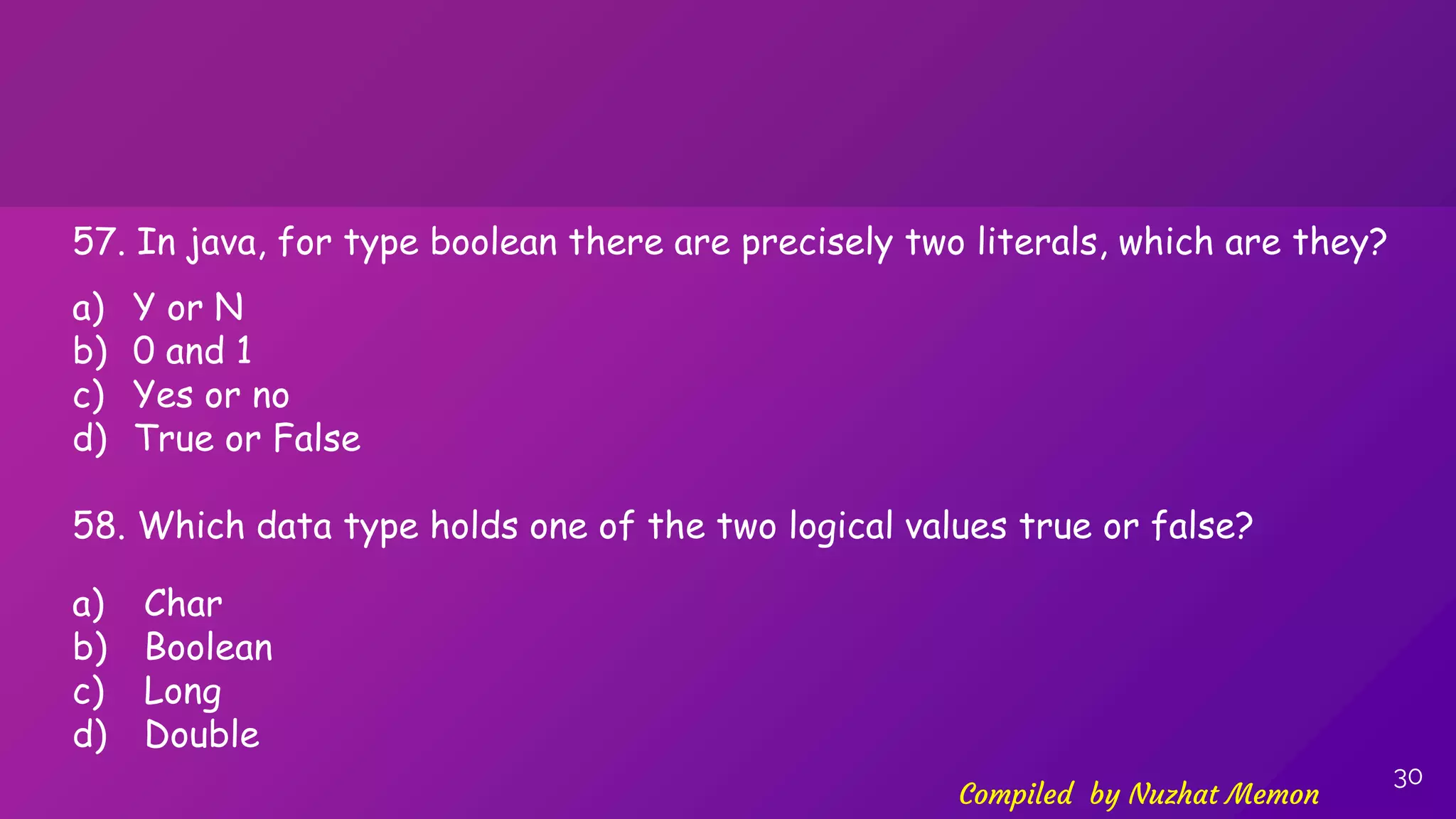 Std 12 Chapter 7 Java Basics Important Mcqs Ppt
