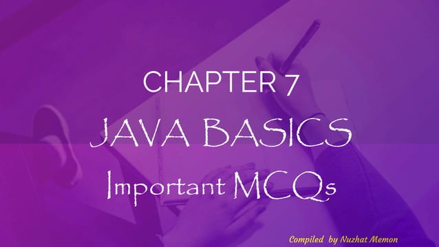 Std 12 Chapter 7 Java Basics Important Mcqs Pptx Programming Languages Computing