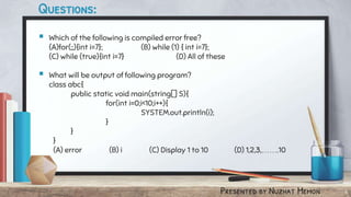 Std 12 computer java basics part 3 control structure | PPT