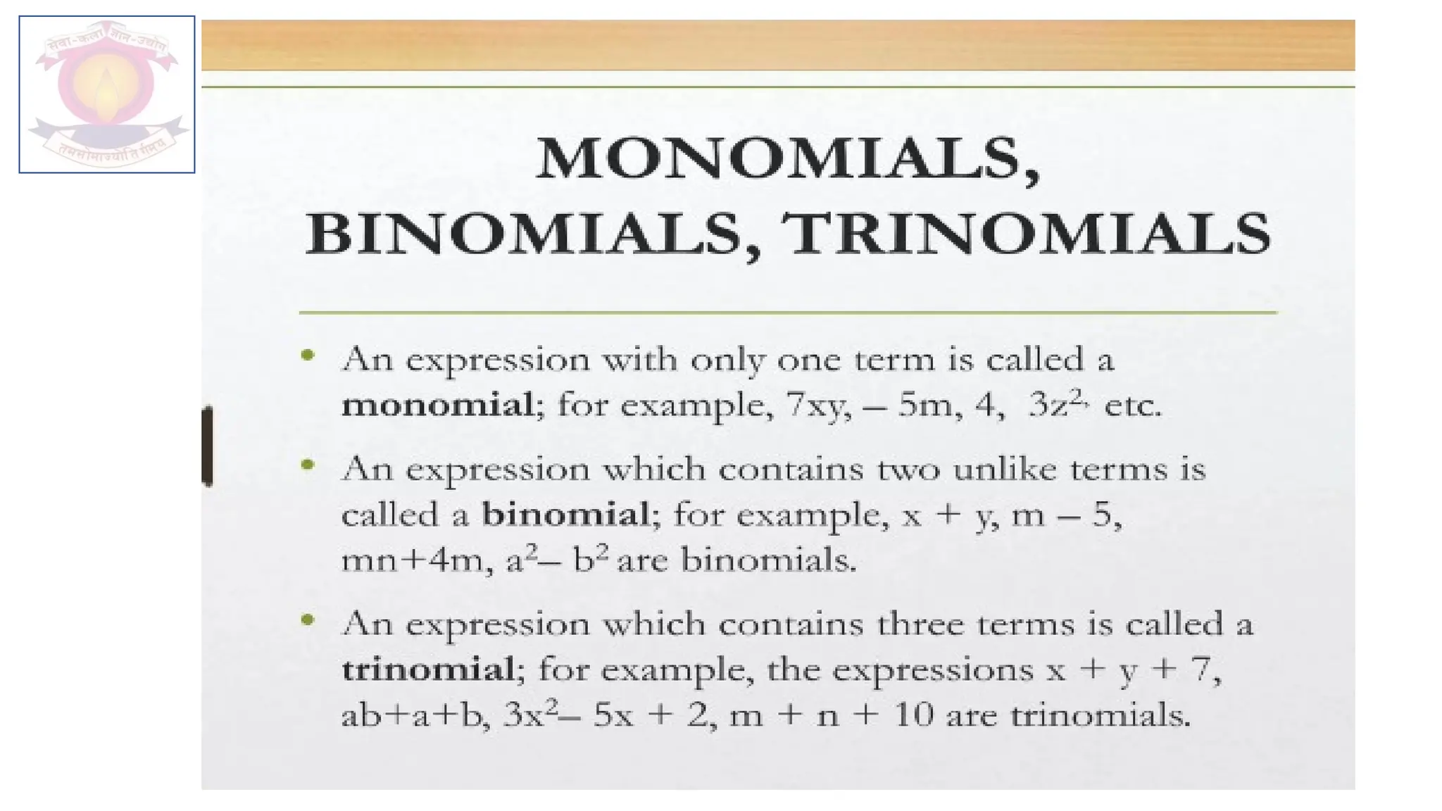 STD 7 ALGEBRAIC EXPRESSIONS.pptx ppt ppt ppt | PPTX