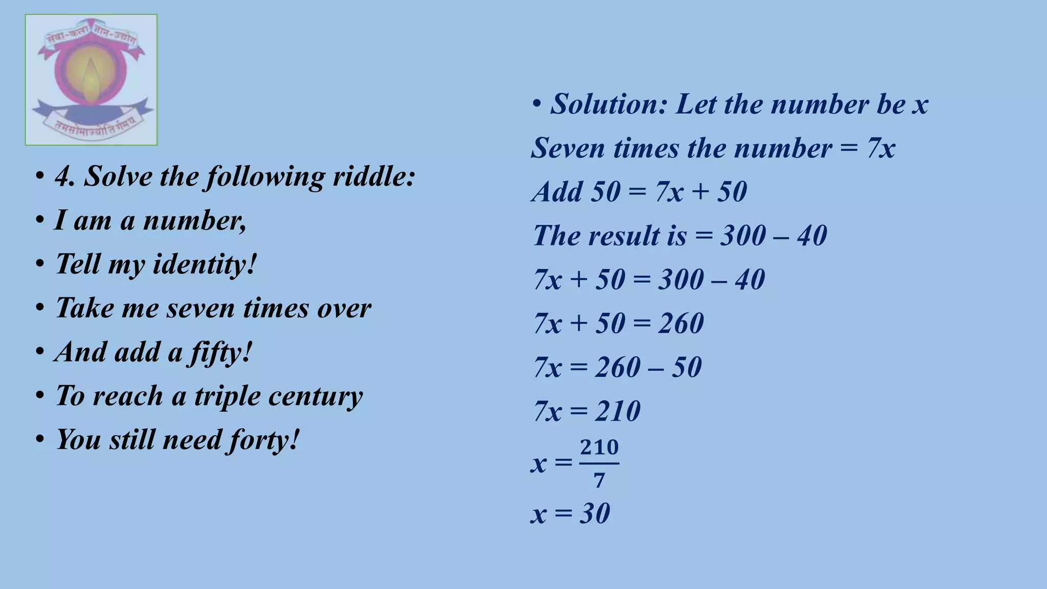Std 7th Chapter 4 Simple Equation.pptx