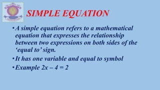 Std 7th Chapter 4 Simple Equation.pptx