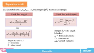 STD BAB 6 STATISTIKA kelas x kurikulum merdeka | PPTX