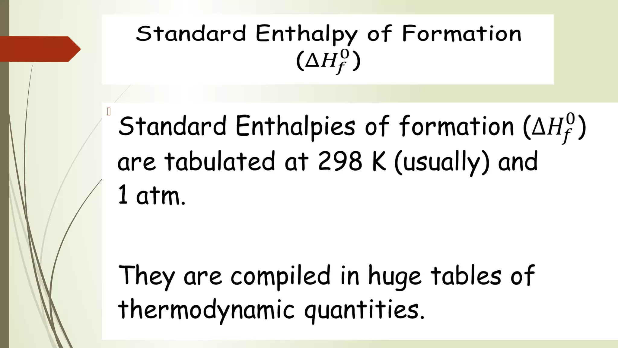 Standard Enthalpy Formation Ppt