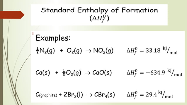 Standard Enthalpy Formation | PPT