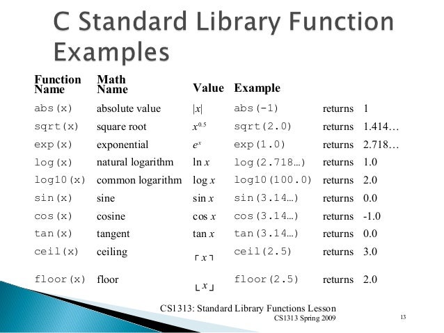 Stdlib Functions Lesson