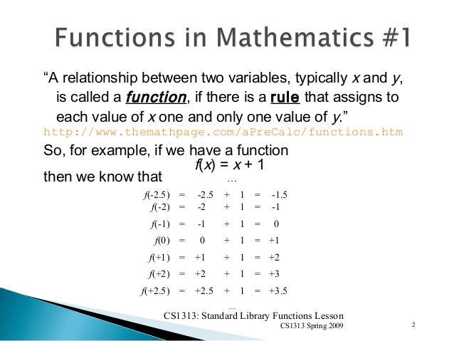 Stdlib functions lesson