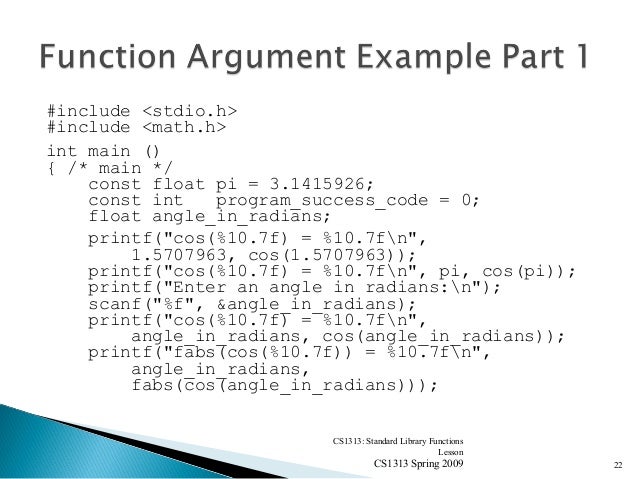 Stdlib Functions Lesson