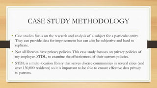 STDL Privacy Project Case Study Research Proposal | PPT