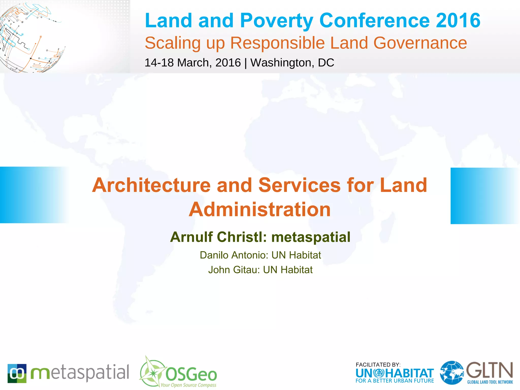 STDM Online Architecture and Services for Land Administration | PPT