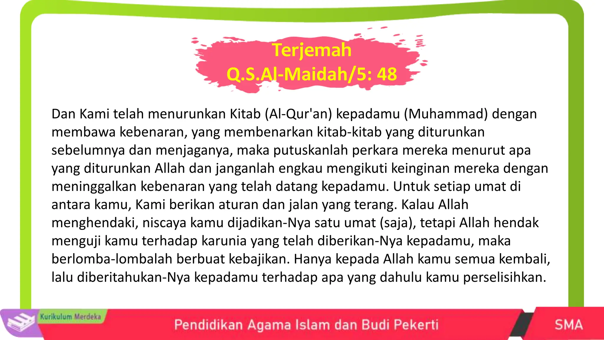 materi PAI kelas X Tentang Kompetisi dalam kebaikan dan Etos Kerja | PPTX