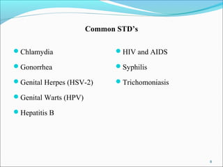 Sexually Transmitted Diseases and Pelvic Inflammatry diseases | PPT