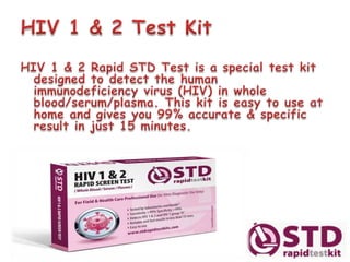 Std Rapid Test Kit | PPTX | Sexual Health | Diseases and Conditions