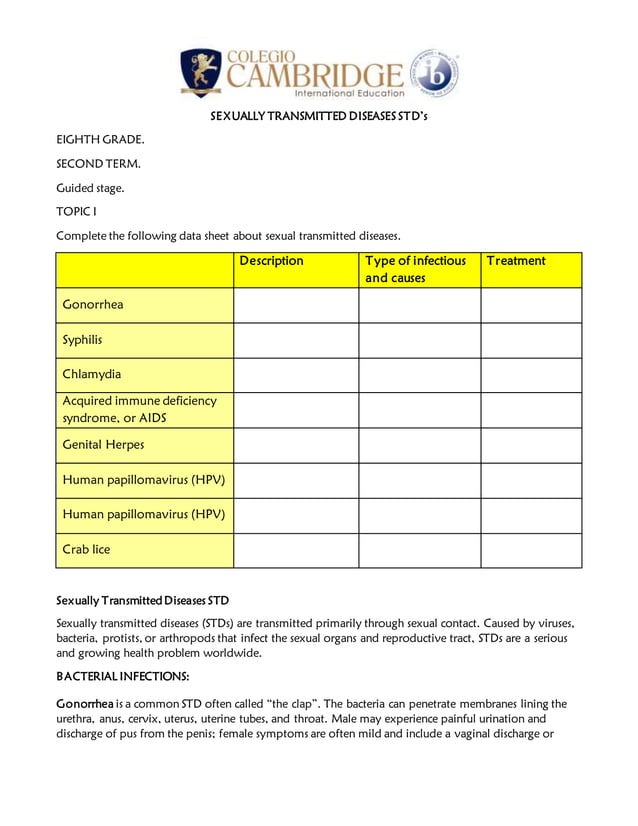 Std's diseases data sheet | PDF