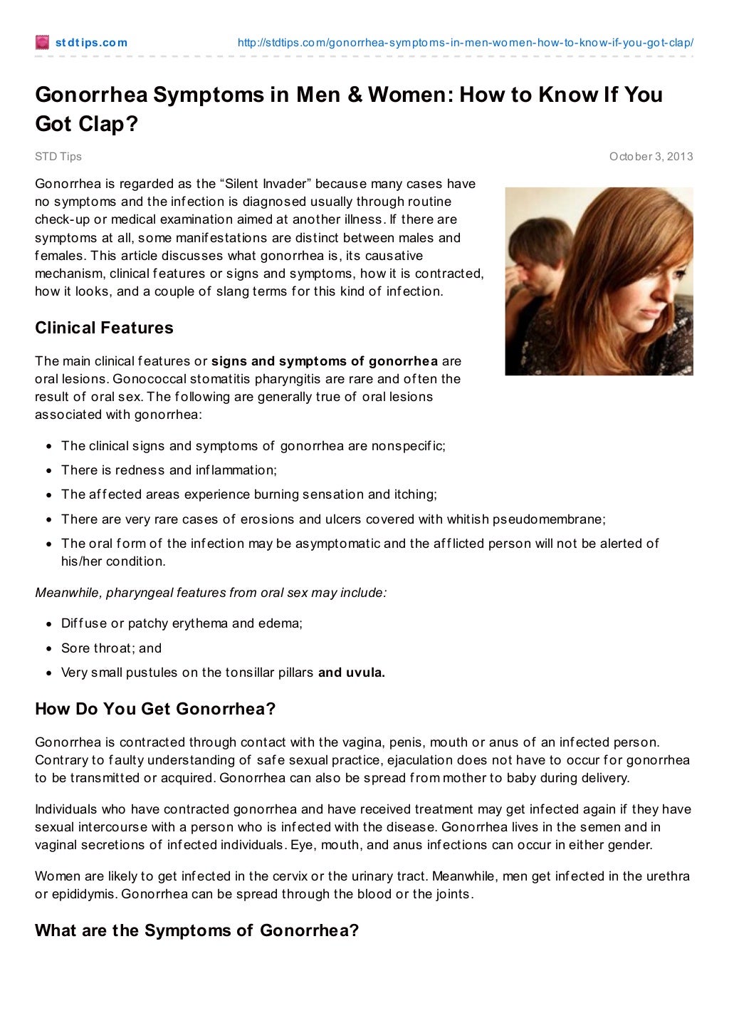 Gonorrhea Symptoms In Men Amp Women How To Know If You Go…