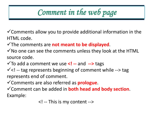 Std 10 Computer Chapter 2 Head and Body Sections in HTML (Part 1 ...