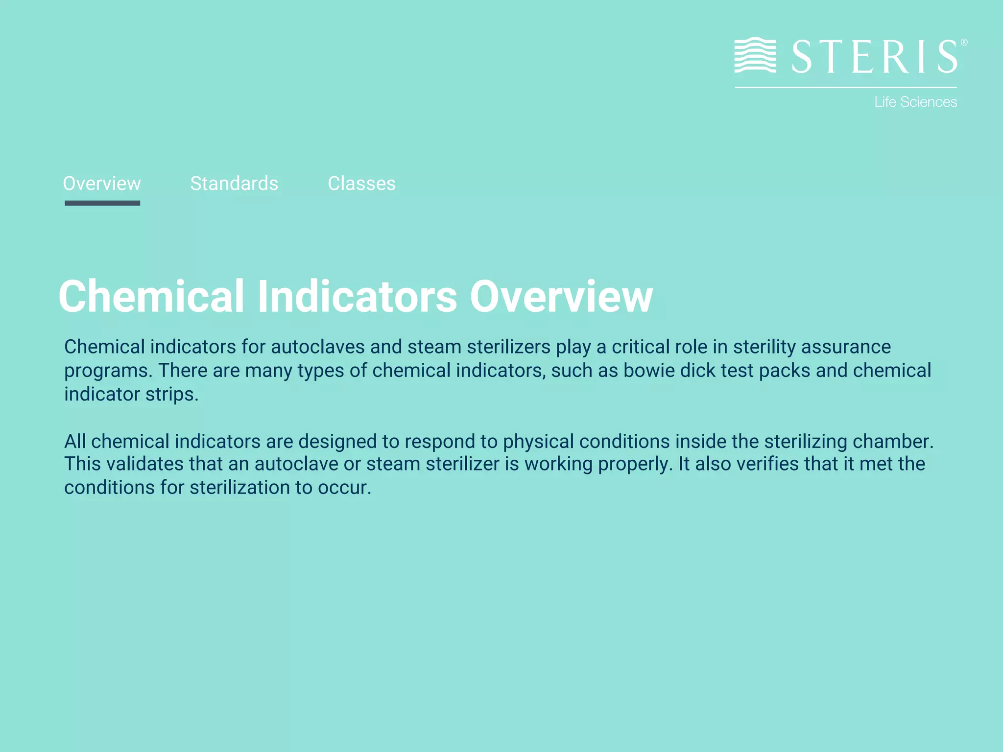 6 CLASSES OF CHEMICAL INDICATORS FOR STEAM STERILIZATION | PDF