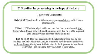 STEADFASTNESS the way towards becoming Christ like | PPT