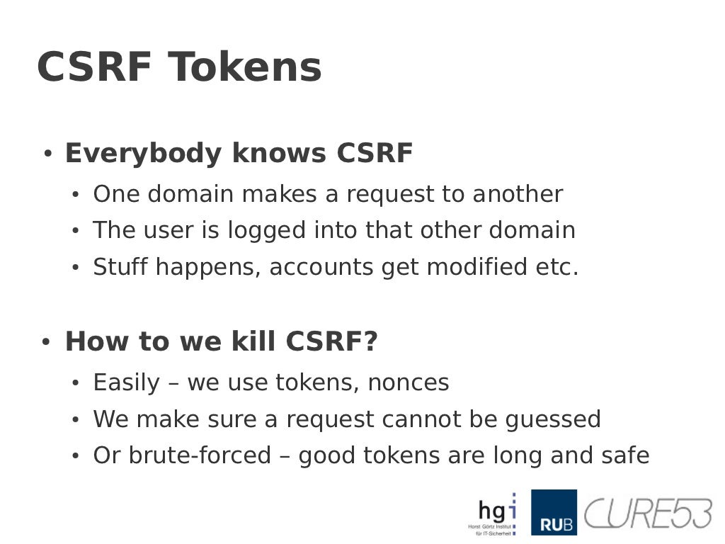CSRF Tokens Everybody knows
