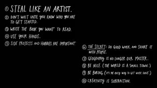 Steal like an Artist Book by Austin Kleon | PPT