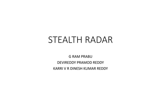 Stealth Radar | PPT