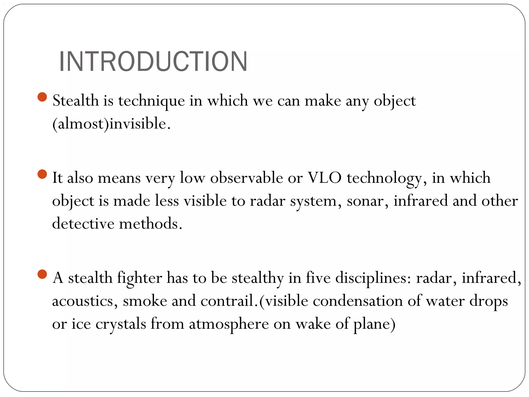 Stealth technology | PPT | Auto Safety Technologies | Auto Technology