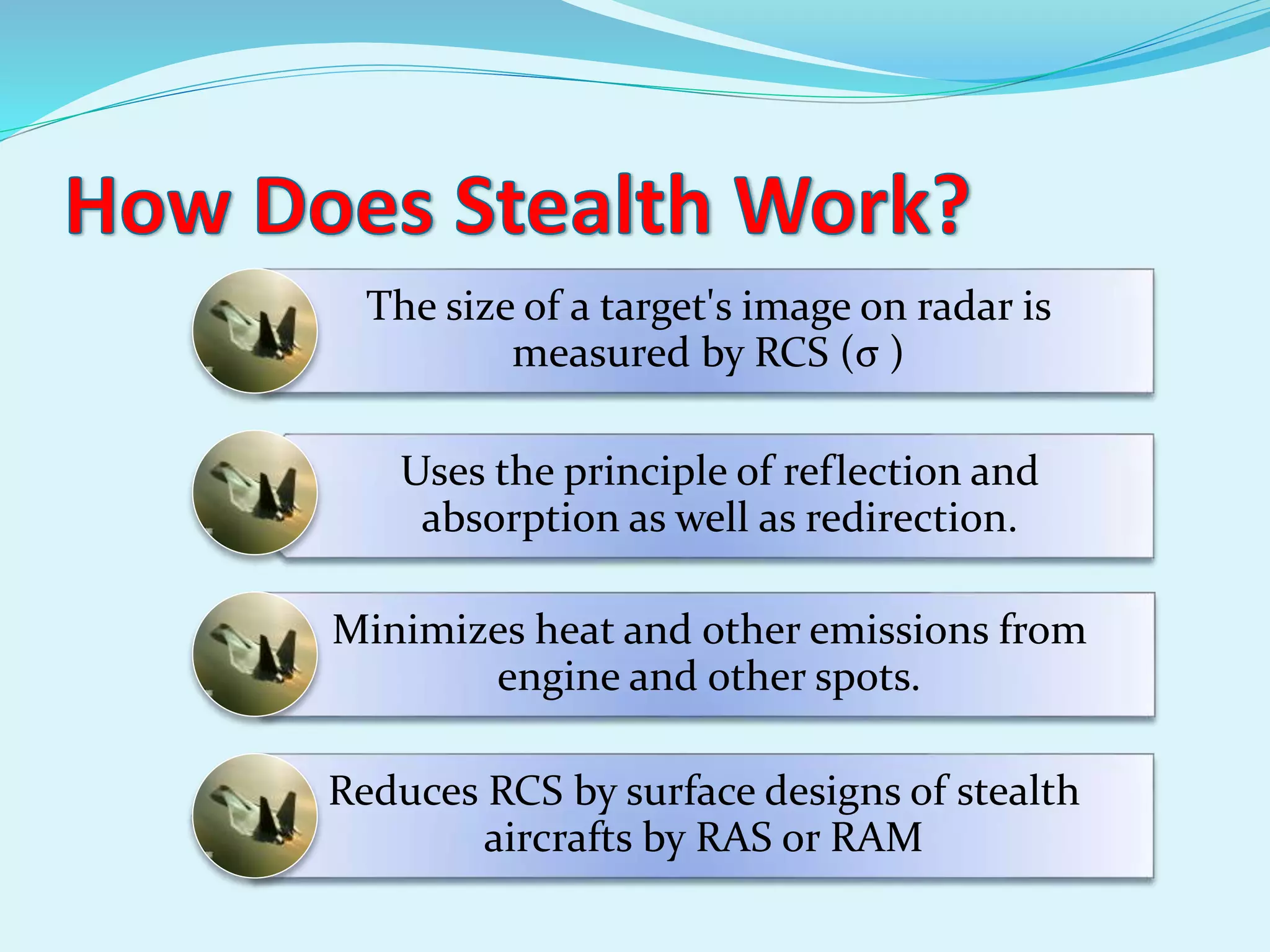 Stealth technology in aircrafts | PPTX