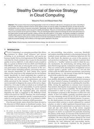 Stealthy Denial of Service Strategy in Cloud Computing | PDF