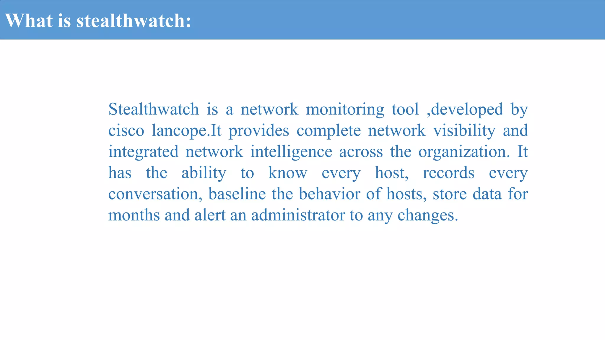 Cisco Stealtwatch | PPTX