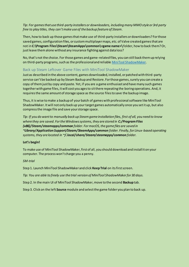 Steam backup-game-files | DOCX | Operating Systems | Computer Software and Applications