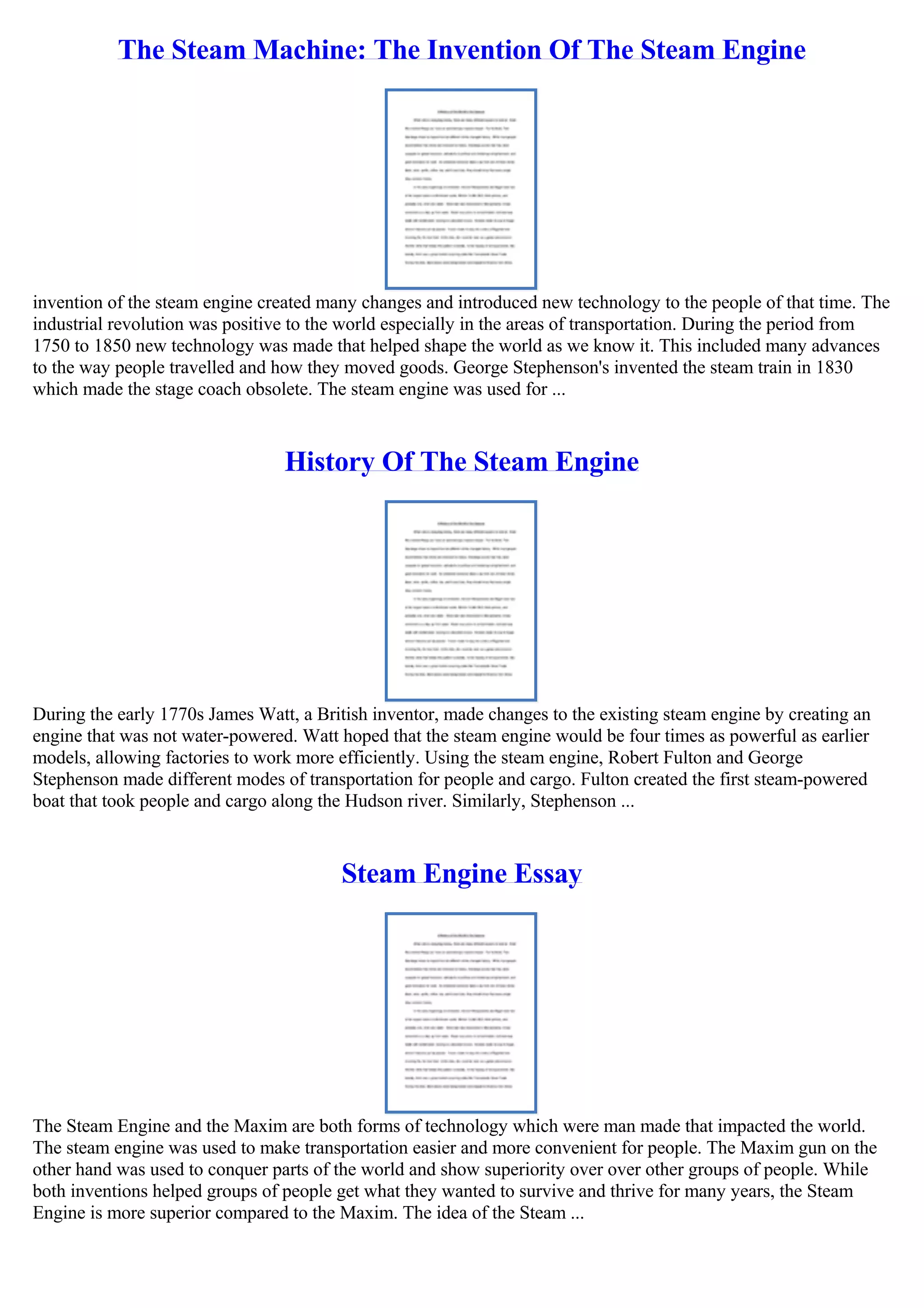 Steam-Engine-Essay | PDF