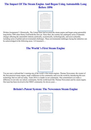 Steam-Engine-Essay | PDF