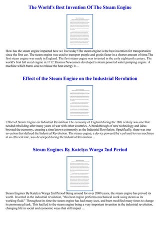 Steam-Engine-Essay | PDF