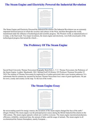 Steam-Engine-Essay | PDF | Rail Travel | Travel Type