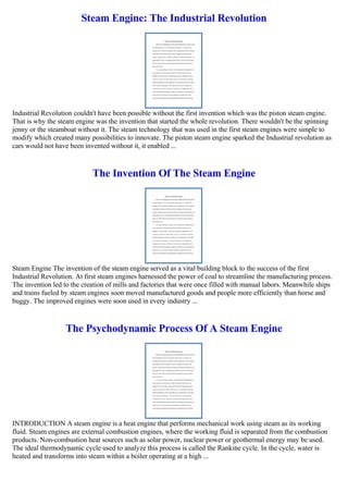 Steam-Engine-Essay | PDF