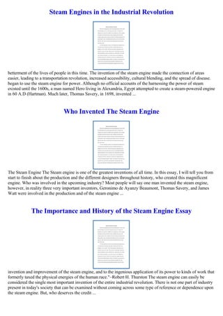 Steam-Engine-Essay | PDF
