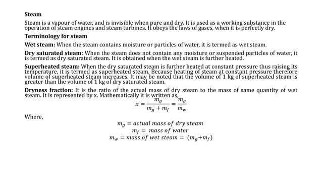 Steam and its properties | PDF | Chemistry | Science