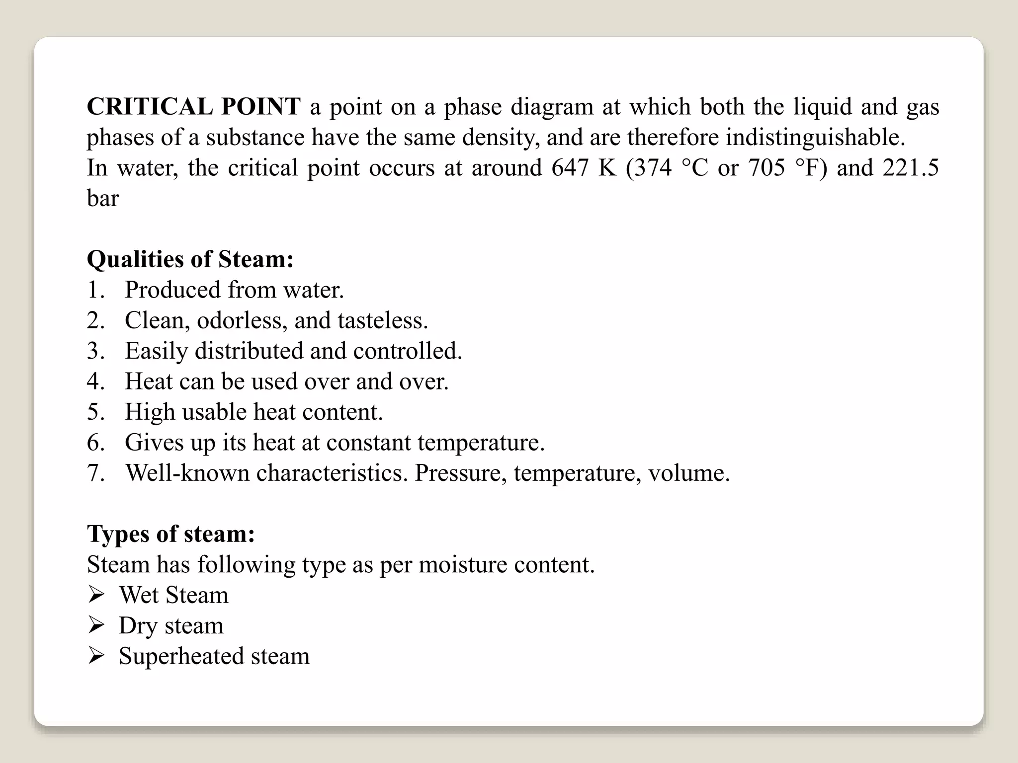 Steam and its properties and steam table | PPTX
