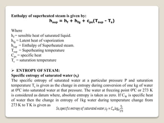 Steam and its properties and steam table | PPTX