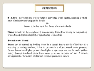 Steam and its properties and steam table | PPTX